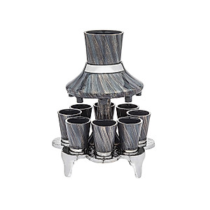 Shot Glass Dispenser and Holder with Glasses for Bar Cocktail Twilight Swirl by Godinger