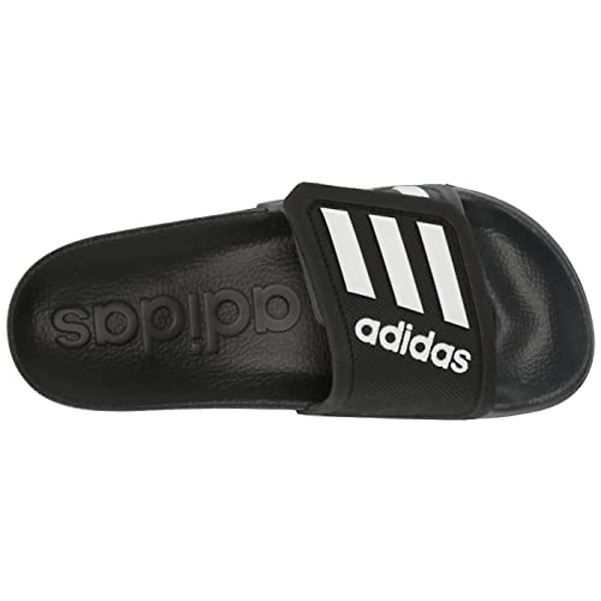 adidas Unisex Adilette Slide Sandal, Core Black/White/Grey Six, 11 US Women
