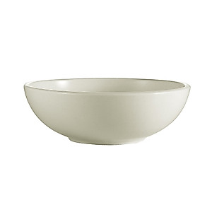 CAC China REC-82 Rolled Edge 9-1/2-Inch Stoneware Salad Bowl, 60-Ounce, American White, Box of 12