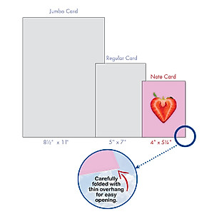The Best Card Company - 20 Cute Boxed Cards (4 x 5.12 Inch) - Assorted Blank Set (10 Designs, 2 Each) - Fruit Hearts AM8992OCB-B2x10