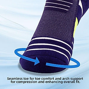 Kodal Copper Cushioned Athletic Ankle Socks, Low Cut Training Socks, Odor Free, Moisture Wicking, Arch Compression (5 Pairs)