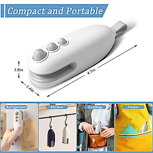 Mini Bag Sealer, 2 in 1 Chip Bag Sealer with Cutter, Rechargeable Quick Heat Sealer Portable Resealer Machine Keep Food Fresh, Bag Sealer Heat Seal for Plastic Bags Food Storage Snacks Freshness