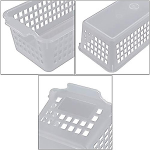 EudokkyNA Clear Slim Storage Baskets, Plastic Small Organizing Bin Set of 6