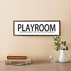 WeiaMaoYi Playroom Sign, Personalized Playroom Sign, Playroom Decor, Farmhouse Nursery Sign, Nursery Sign, Nursery Decor, Wood, 30x55cm(12 inch x22 inch)