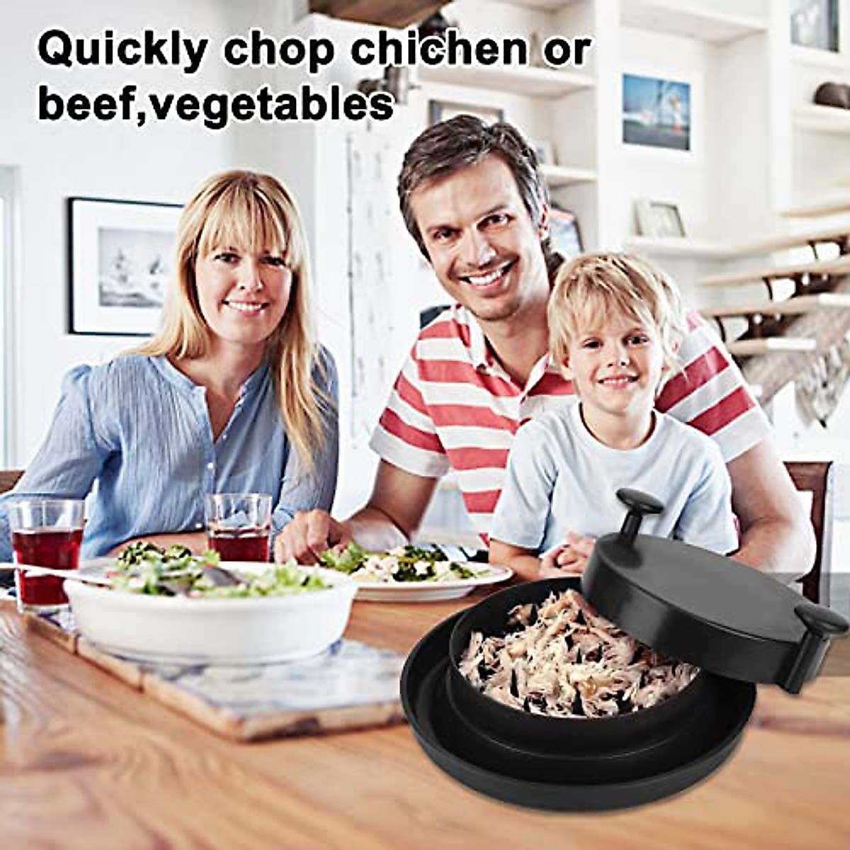 Chicken Shredder, Alternative to Bear Claws Meat Shredder, Meat Shredding Tool with Handles and Non-Skid Base Suitable for Pulled Pork, Beef and Chicken (Gray)
