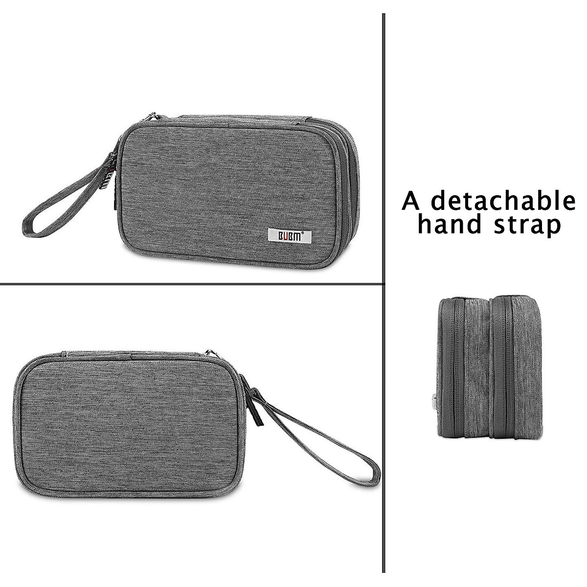 BUBM Double Compartment Storage Case Compatible with 3DS/3DS XL/New 2DS XL, Protective Carrying Bag, Portable Travel Organizer Case Compatible with 3DS/3DS XL/New 2DS XL and Accessories,Gray