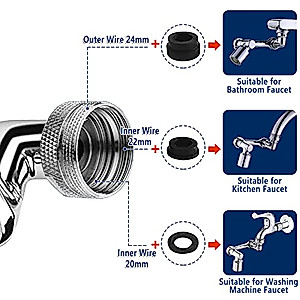 Universal Rotating Faucet, Splash Filter Faucet for Bedroom Face Washing, Gargle and Eye Flush Portable Washing