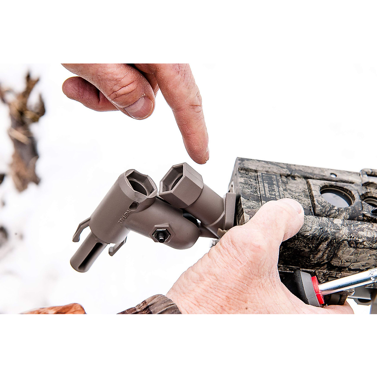 Spy High Complete Mounting System - Professional All Weather 16 Foot Trail Camera Mount with Setup Kit - Optimum Security & Surveillance for Indoor/Outdoor Uses 1/4 X 20 Threads (16 Foot Kit, Brown)