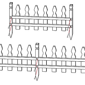 Topeakmart Wood Picket Garden Fence Edging Fencing Garden Yard Border Edging Panels Posts Flower Plants Pool Fences 177.5 x 21.7’’ (LxW)