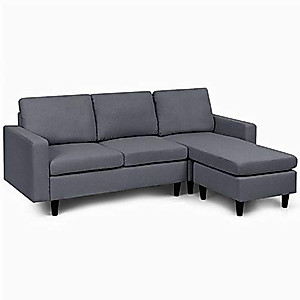 k/a Convertible Sectional Sofa Convertible Sectional Sofa Couch Fabric L-Shaped Couch w/Reversible Chaise (D)