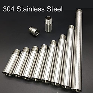 Awclub Shower Head Extension Arm, 2 Pack 2-Inch G1/2 Male x G1/2 Female Thread 304 Stainless Steel Cast Pipe Fitting Coupler