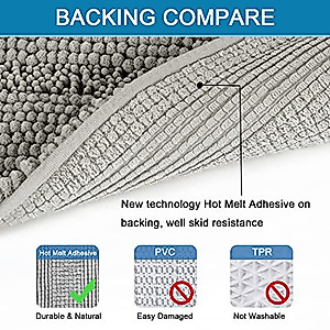H.VERSAILTEX Bathroom Rugs Bath Mat Runner Rug Non Slip Kitchen Rug Extra Long Bath Rug Runners Oversized 59" x 20" Absorbent Washable Dry Fast Plush Area Rug for Bathroom/Bedroom - Dove