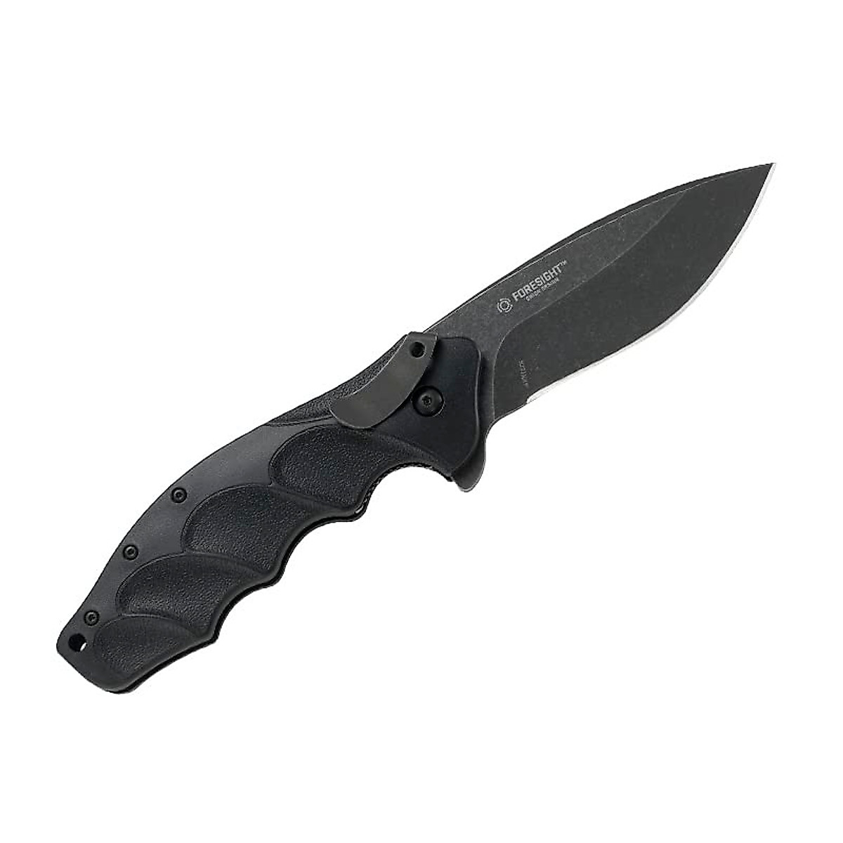 CRKT Foresight EDC Assisted Folding Pocket Knife: Urban Everyday Carry, Black Blade, IKBS Ball Bearing Pivot, Liner Lock, Grooved Glass Reinforced Nylon Handle, Deep Carry Pocket Clip K221KKP