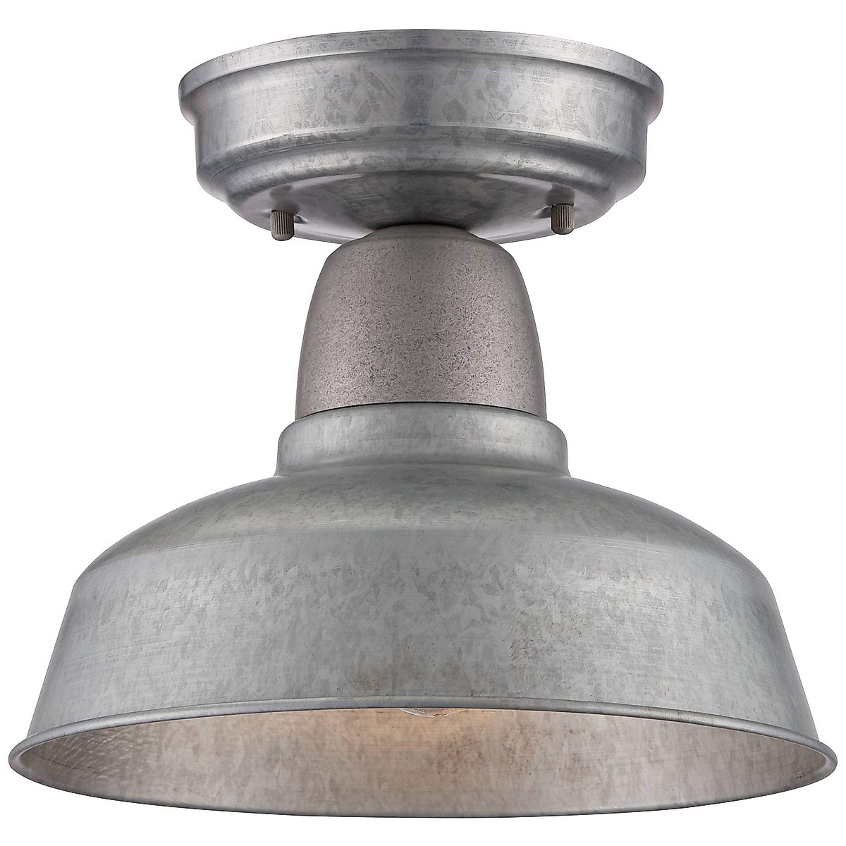 John Timberland Urban Barn Industrial Farmhouse Outdoor Ceiling Light Fixtures Set of 2 Galvanized Finish 8 3/4" for Exterior House Porch Patio Outside Deck Garage Front Door Garden Home Roof Gazebo