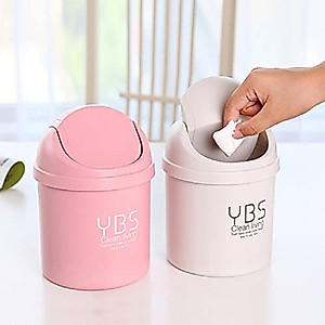 Ochine Mini Trash Can Garbage Can Bin Mini Waste Can with Swing Lid Car Trash Can Small Wastebasket Desk Countertop Dustbin Garbage Organizer Storage for Home Office Kitchen Bathroom Bedroom