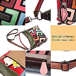 Segater Women Random Multicolor Hobo Handbag Letter Splicing Design Shoulder Purse Colorful Shopper Crossbody Satchel