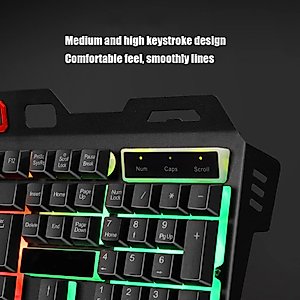 Acogedor Gaming Keyboard and Mouse Combo, Colorful RGB Lighting 104 Keys USB Wired Mechanical Feeling Keyboard Wired Gaming Mice for 7 8 10