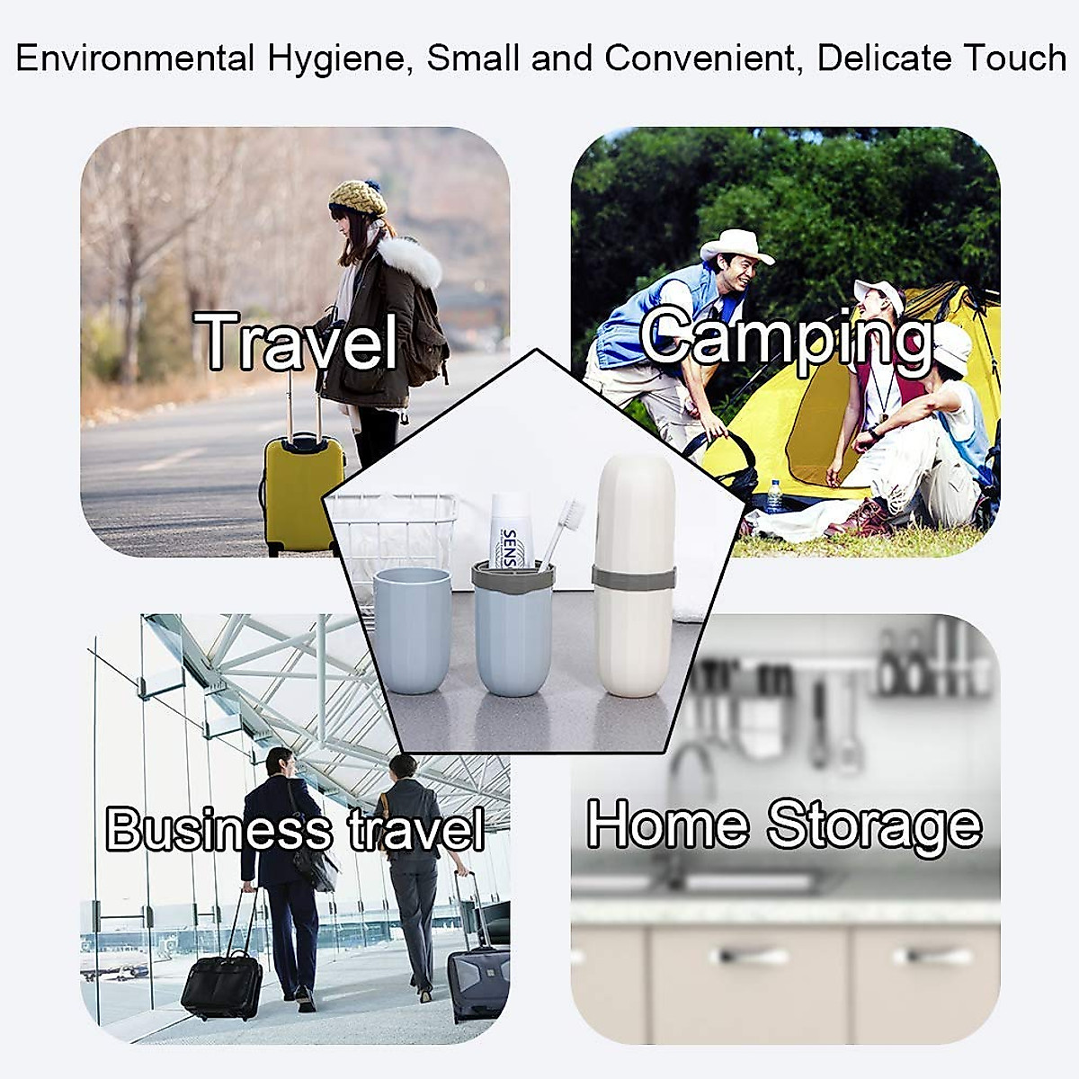 Travel Toothbrush Cup Toothpaste Container/Case,3 in 1 Toothpaste Travel Case Holder Hard Plastic Tooth Brush Container Toothbrush Storage Box for Travel,Business,Home,Camping, School Supplies