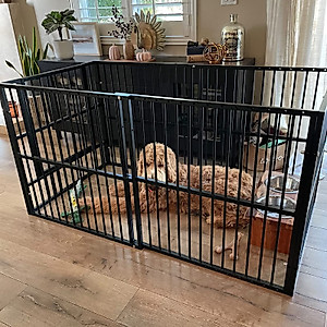 RYPetmia Dog Playpen 31.5" Height Puppy Pen,Heavy duty 31"- 63" Inch Extendable, Safe and Sturdy dog pens, Easy Assemble for Outdoor Indoor pet playpen