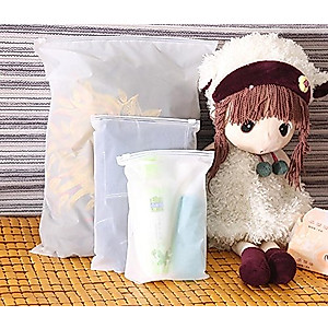 erioctry Waterproof Plastic Pouch Bag Organizer Packaging Bags Travel Storage Bag Luggage Shoes Cloth Suit Makeup Packing Pouch Bag Organizer Zip Seal Space Saving Bags (6-Pack of Different Sizes)