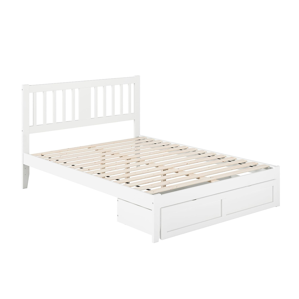 AFI Tahoe Twin XL Size Platform Bed with Foot Drawer & Charging Station in White