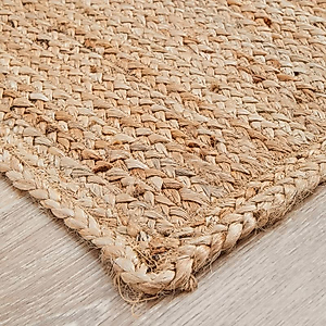 Handmade Natural Jute Braided Area Rug for Living Room Floor Decoration Rugs 4x6 Ft Brown