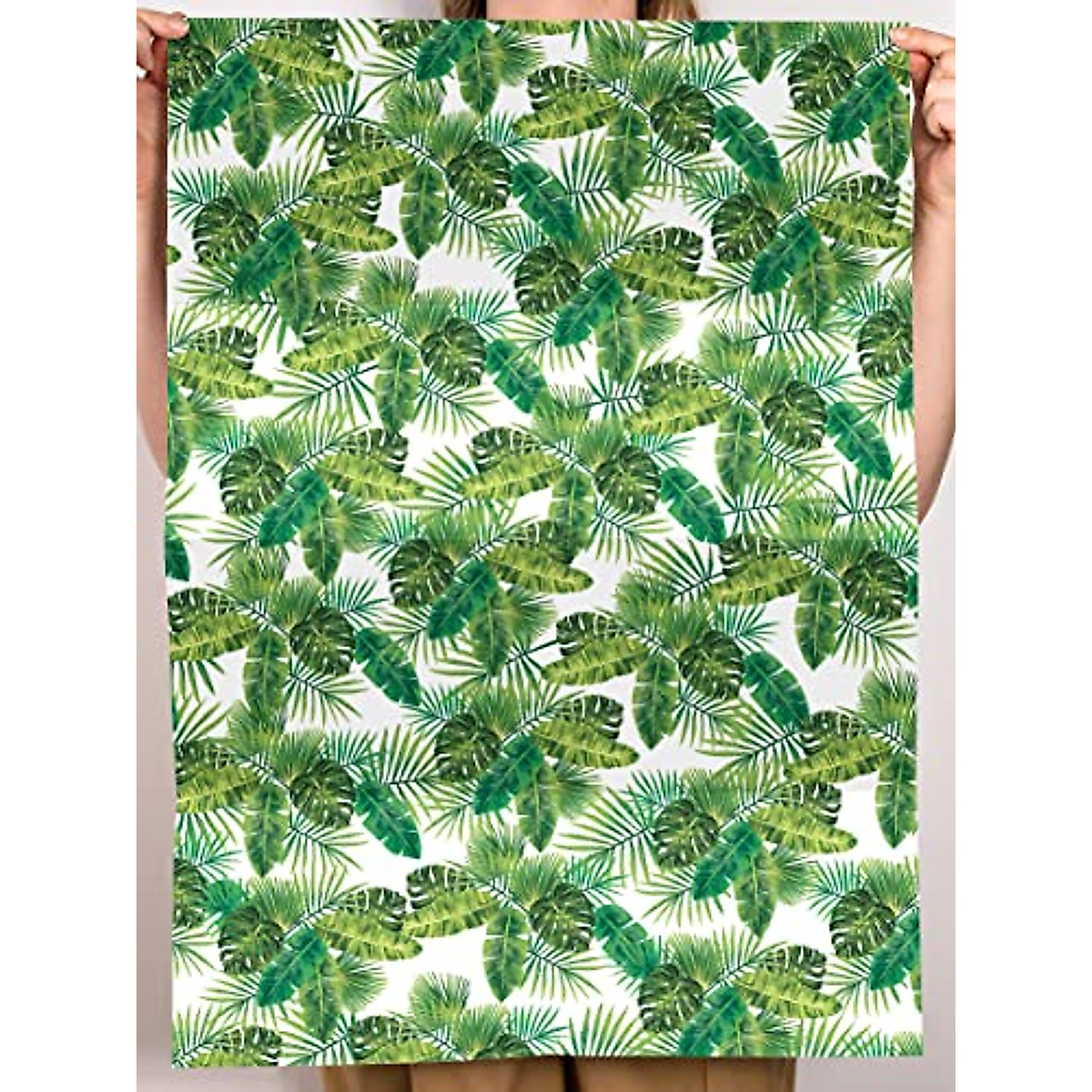 CENTRAL 23 Tropical Wrapping Paper - Palm Leaves and Monstera - 6 Sheets of Green Gift Wrapping Paper for Women - Eco Friendly - Summer - Comes with Fun Stickers