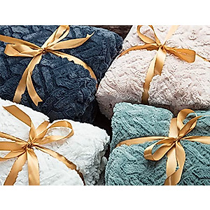 Chanasya Fuzzy Soft Cloud Textured Embossed Faux Fur Throw Blanket - Plush Sherpa Solid Cozy Gold Yellow Blanket for Bed Sofa Chair Couch Cover Living Bed Room (50x65 Inches) Golden Blanket