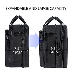 VANKEAN Laptop Briefcase Premium Laptop Case Fits Up to 17.3 Inch Business Shoulder Bag Laptop Expandable Water-Repellent Messenger Bag for Men/Women Computer Bag for Travel/Business/School-Black
