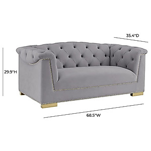 TOV Furniture Farah Grey Velvet Loveseat