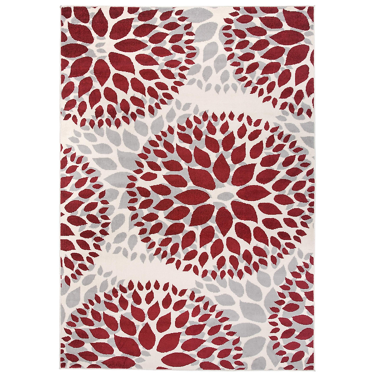 Rugshop Modern Floral Circles Design for Living Room,Bedroom,Home office,Kitchen Non Shedding Area Rug 3'1" x 5' Red