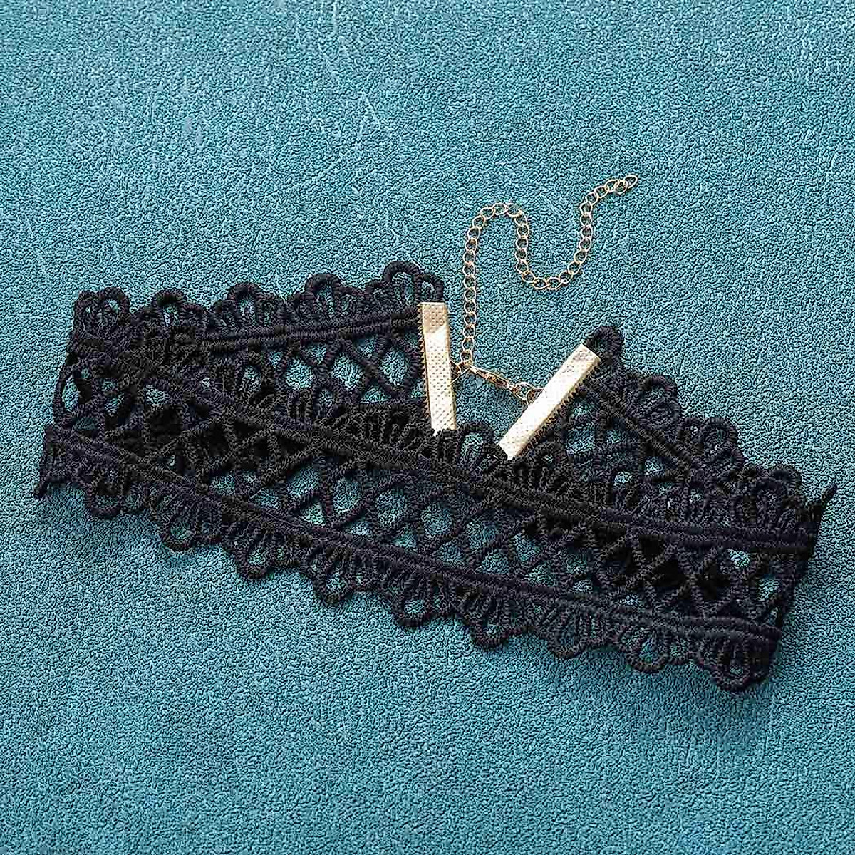 Zoestar Lace Choker Necklaces Vintage Black Elastic Stretch Necklace Chain Accessories for Women