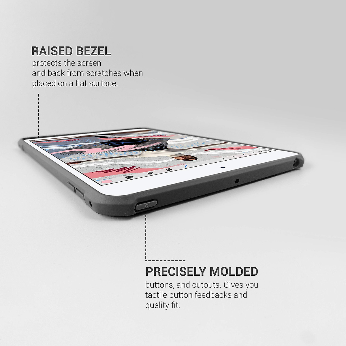 TineeOwl iPad Mini 5/4 Ultra Slim Clear Case, Flexible TPU, Absorbs Shock, Lightweight, Thin (Black)