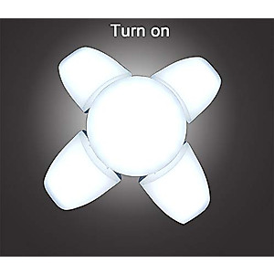 LED Garage Light Bulbs, Super Bright 48W Cool Daylight 5000 Lm 6500K Deformable Ceiling Fixtures for Shop, Laundry Room, Attic, Workbench, Pantry, Basement, Barns