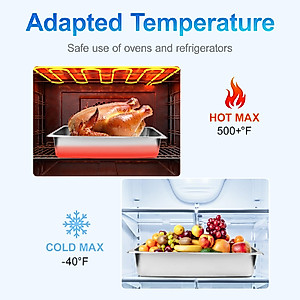 Carivia 6 Pack Full Size Steam Table Pans,Stainless Steel Hotel Pan,1/1 6 Inch Deep Anti Jam Commercial Table Pan,20.8" L x 13" W Catering Pans Food Pans for Hotels, Restaurants and Home Use