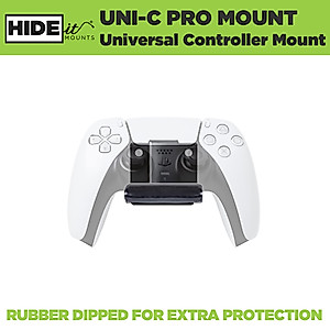 HIDEit Mounts Uni-C Pro Black Rubber Dipped Steel Wall Mount for Xbox Controller, Gaming Accessory Compatible with Xbox Series X, Series S Controllers and Xbox One Controllers