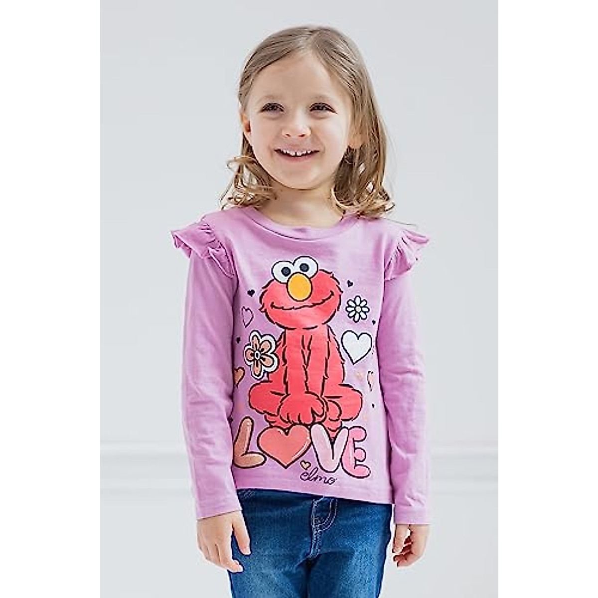 Sesame Street Elmo Toddler Girls 2 Pack T-Shirts Multicolored 2T
