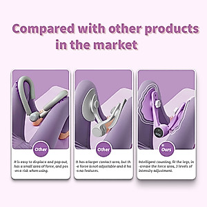 Domstar Thigh Master, Hip Trainer Exercise Equipment, Pelvic Floor Trainer, Kegel Trainer - Intelligent Recording Data, 360° Rotation, Adjustable Resistance, Rechargeable