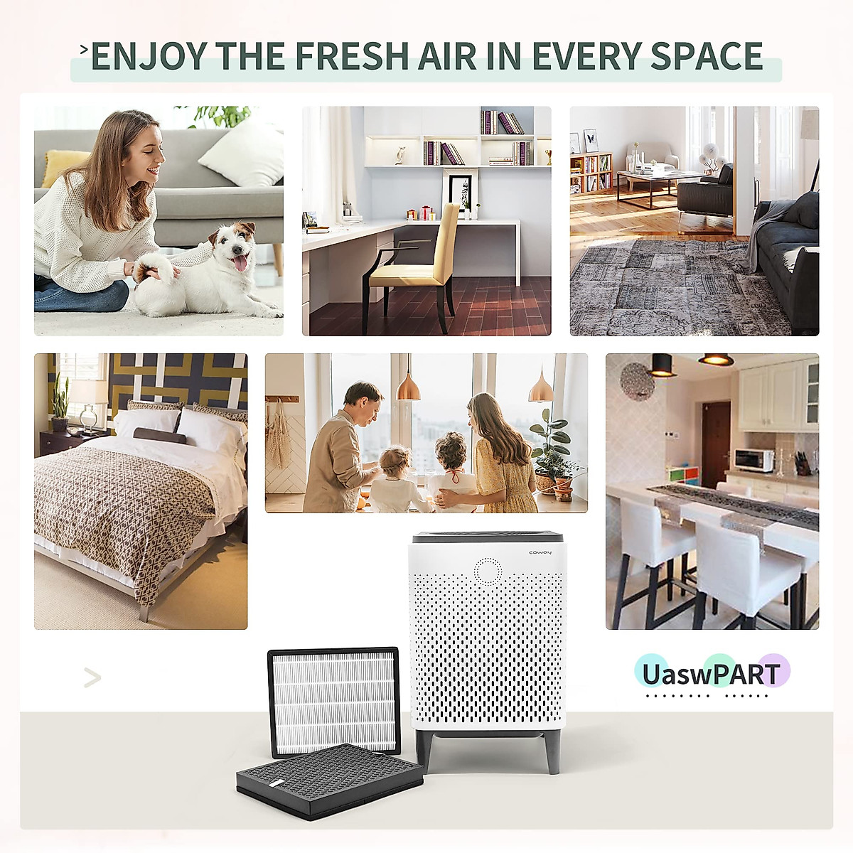 300 300S Replacement Filter Compatible with 300/300s Air Pu-rifier Filter Replacement (for 1256 sq.ft), Compare to 3111635, 2-Pack White H13 True HEPA & Activated Carbon