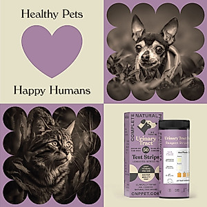 Complete Natural Products UTI Test Strips for Dogs, Cats, & Pets - 3 in 1-50 Count - Urinary Tract Issues - Test Strips for Pets