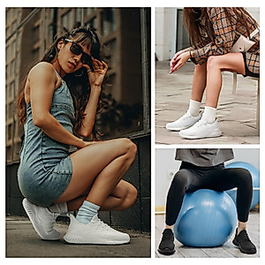 PPQ Womens Slip On Walking Shoes，Memory Foam Lightweight Comfort Casual Workout Shoes,Yoga Or Tennis Or Running Sneakers Blue 7