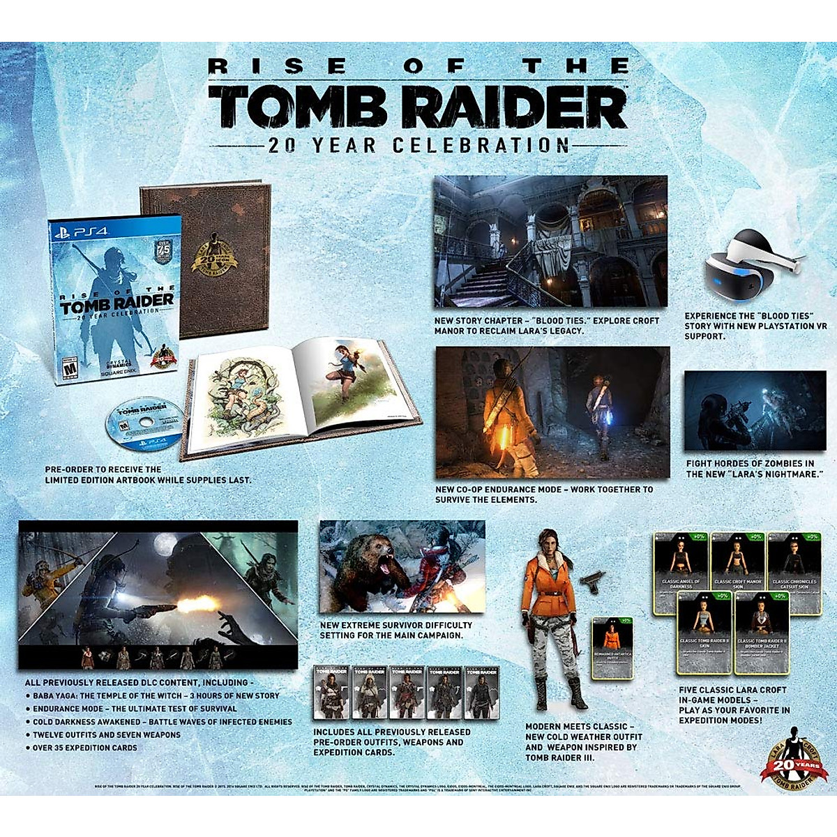 Rise of the Tomb Raider 20 Year Celebration Edition w/ Art Book - PlayStation 4