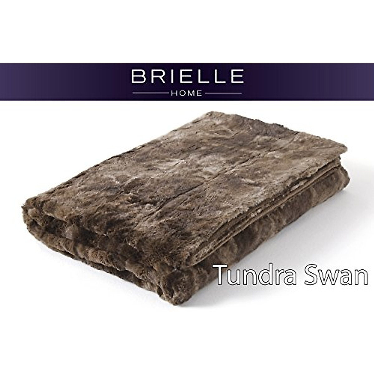 Brielle Faux Fur Oversized Throw, 50" by 70", Tundra Swan Dark Brown (807000148165)