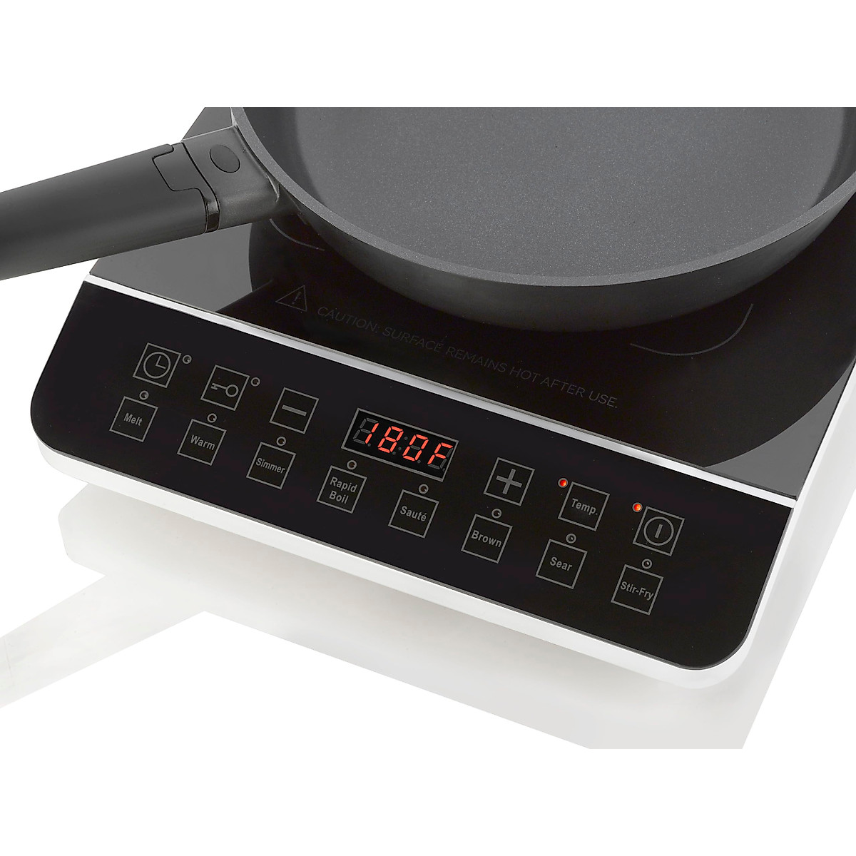 Zavor Onyx Induction Cooktop, Electric Burner with 8 Quick Launch Buttons, Energy-Efficient Burners for Cooking up to 50% Faster, Cool Touch Surface, Safety Lock, Slanted Panel, 180 Minutes Timer