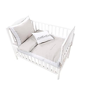 Mini Manilla Hotel Style 5 Piece Crib Set White/Stone