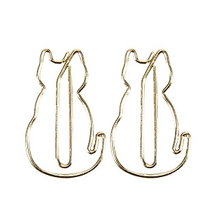 Cat Shaped Paper Memo Clips, Cat Paper Clips Specially Shaped Bookmark Clip Metal Clip Stationary Supply Gifts for Cat Lovers for Women Students Kids Teachers