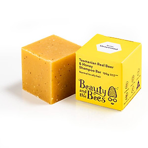 Beauty and the Bees Tasmanian Real Beer & Honey Shampoo Bar - UNSCENTED for Sensitive Skin