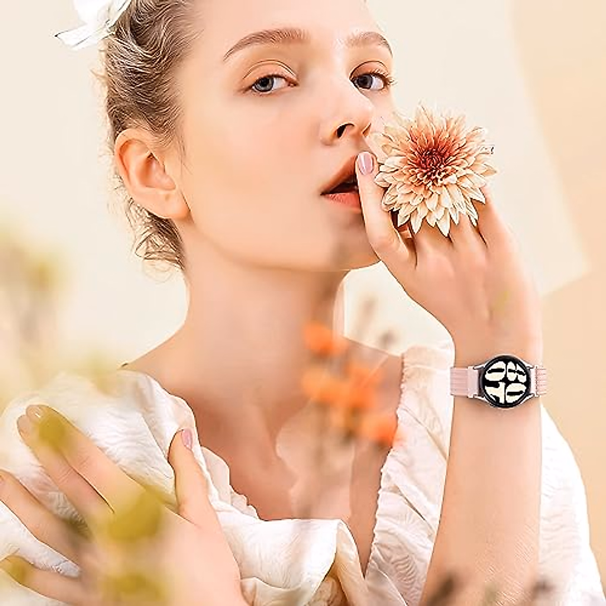 MYAPULUA 20mm Braided Stainless Steel Band for Samsung Galaxy Watch 6/5/4/3/2/1