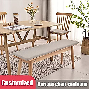 Custom Cushions for Bench Seat, Personalized Size Bay Window Seat Cushions Indoor, Bench Cushions for Outdoor Furniture Non-Slip Bottom, Long Chair Seat Pad for Patio Porch Swing Garden Kitchen