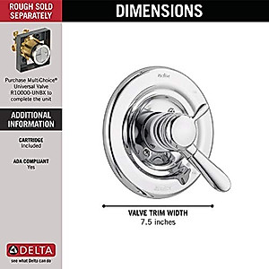 Delta Faucet Lahara 17 Series Dual-Function Shower Handle Valve Trim Kit, Chrome T17038 (Valve Not Included), 4.00 x 4.00 x 5.00 inches